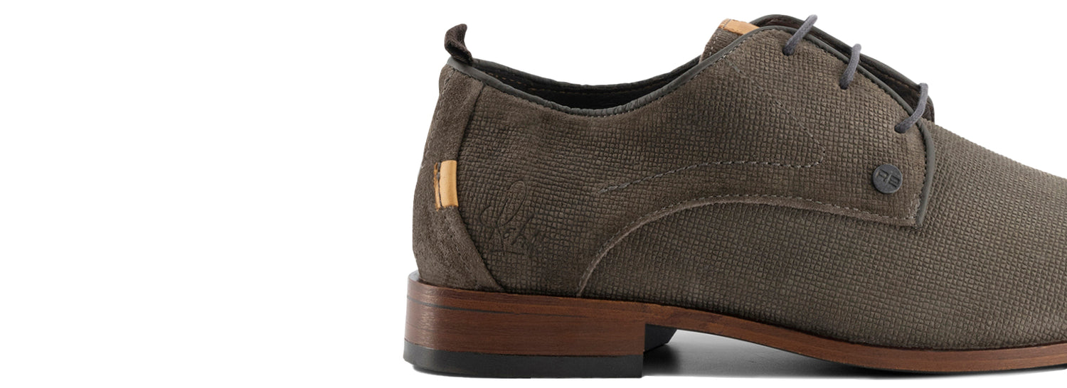 Rehab Footwear | Greg Wall Sue | Grijsbruine nette schoenen